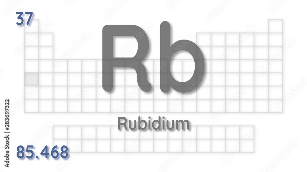 Rubidium chemical element physics and chemistry illustration backdrop ...
