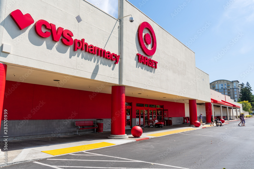 July 30, 2018 Cupertino / CA / USA - Entrance to one of the Target ...