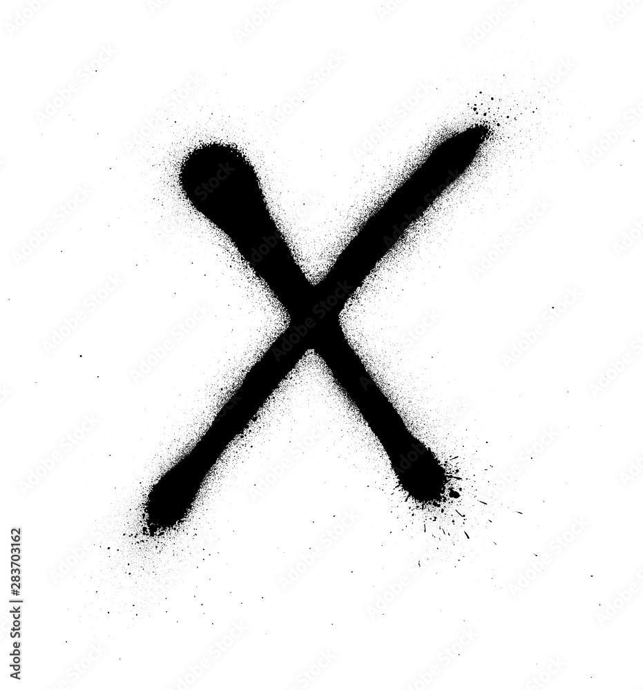 graffiti thin X font sprayed in black over white Stock Vector | Adobe Stock