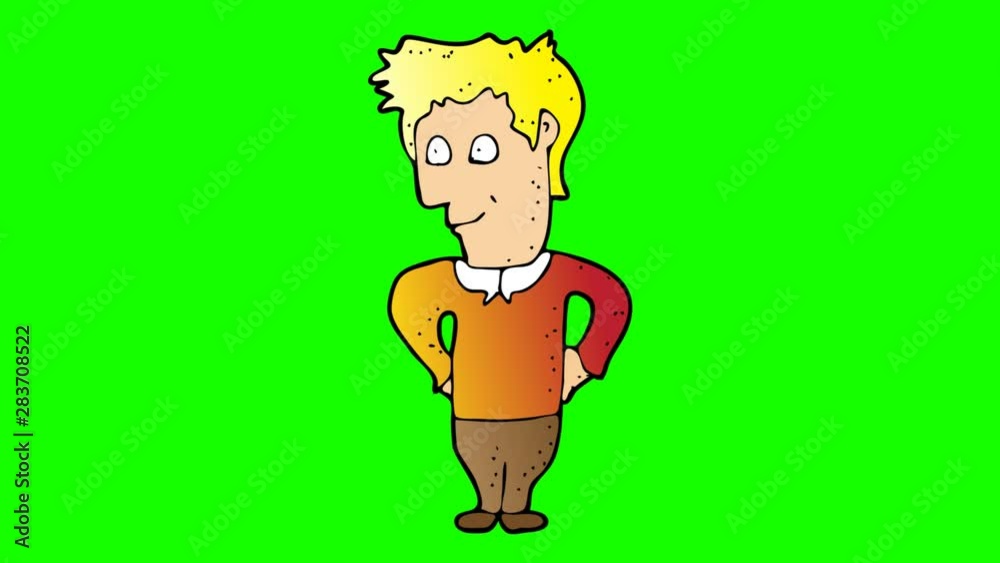 animated teenage boy character . green screen 2D animation vídeo de ...