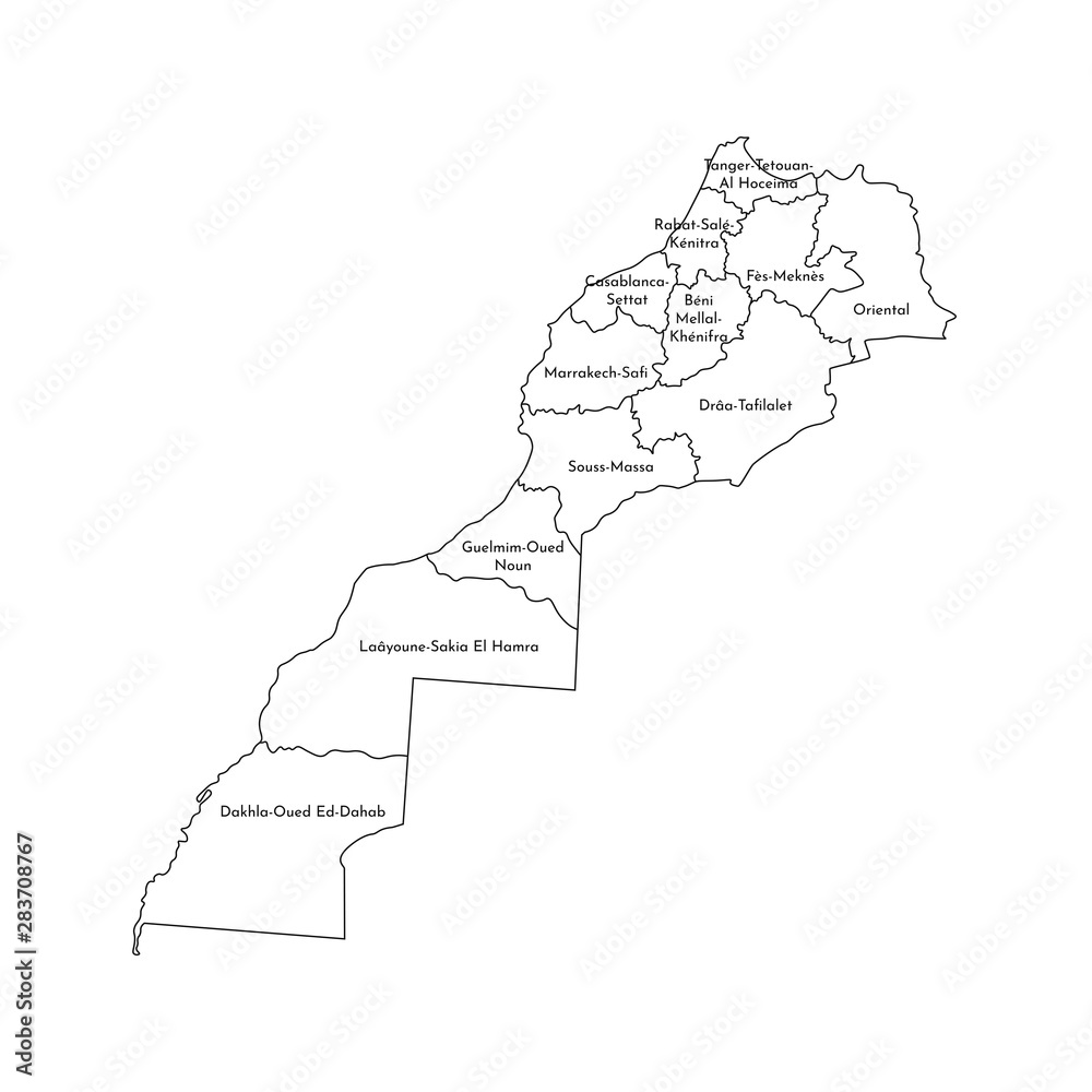 Vector isolated illustration of simplified administrative map of ...