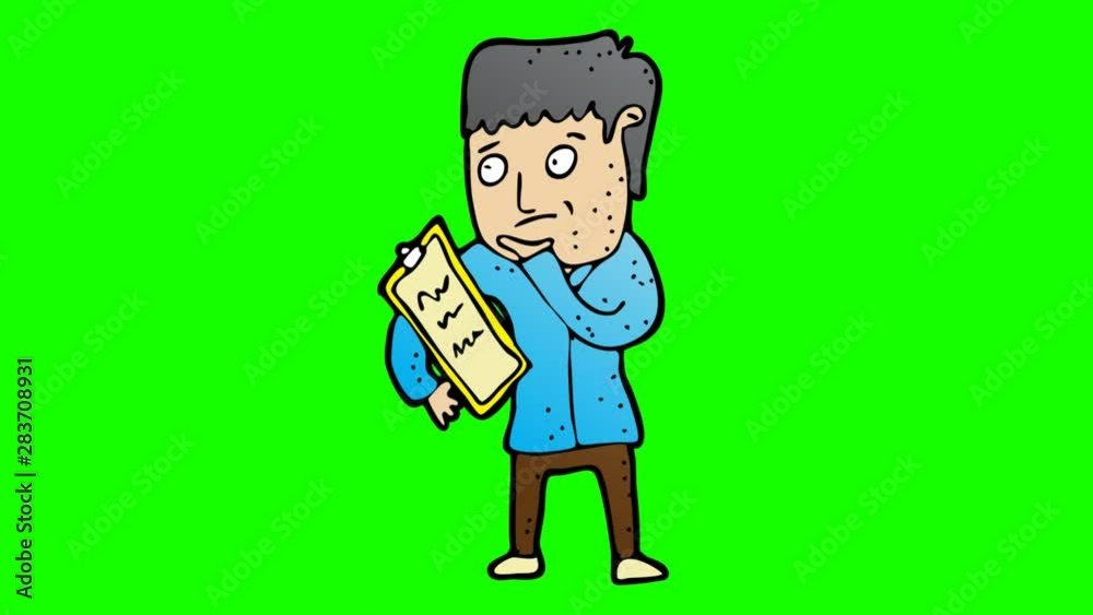 animated note taker character . green screen 2D animation Stock Video ...