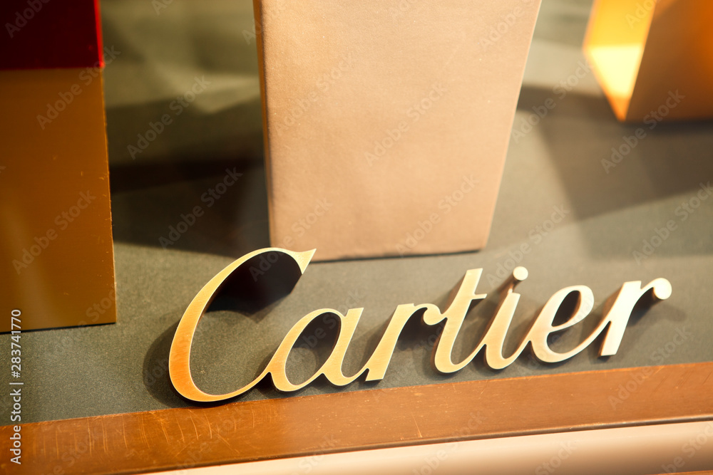 New York, New York, USA - March 14, 2011: The Cartier logo as seen in ...