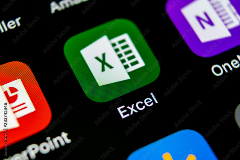 Sankt-Petersburg, Russia, May 10, 2018: Microsoft Excel application ...