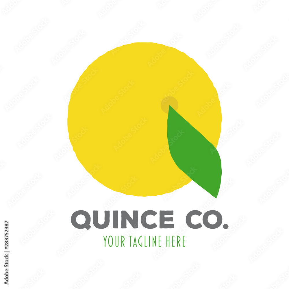 Quince fruit icon company logo vector template Stock Vector | Adobe Stock