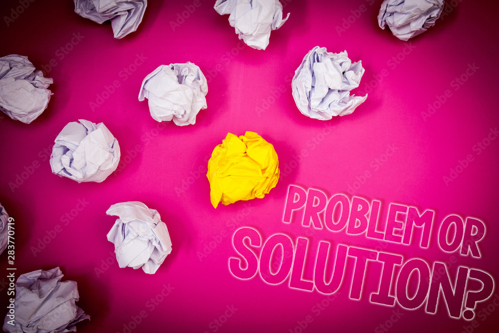 Writing note showing Problem Or Solution Question. Business photo ...
