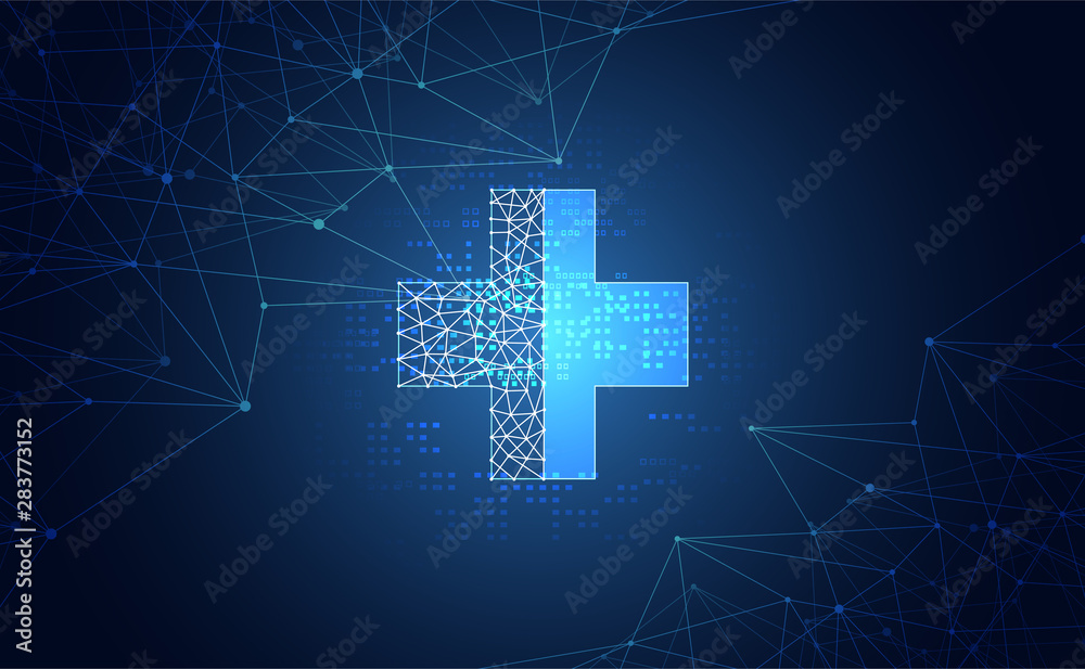 Abstract health science consist health plus digital technology concept ...