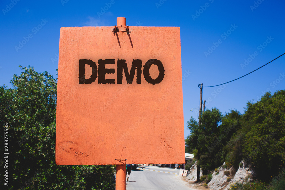 Conceptual hand writing showing Demo. Business photo text Trial Beta ...