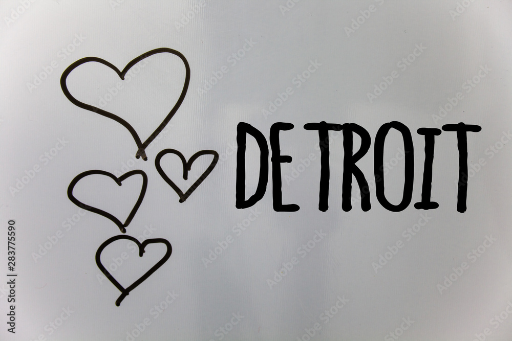 Word writing text Detroit. Business concept for City in the United ...