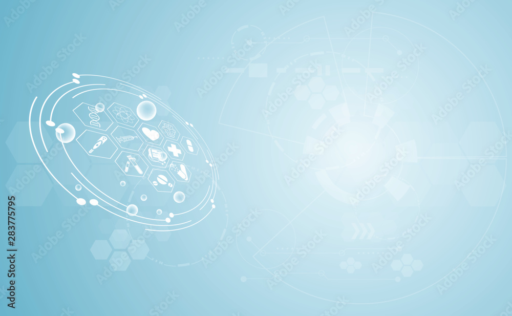 Abstract health medical science healthcare icon digital technology ...
