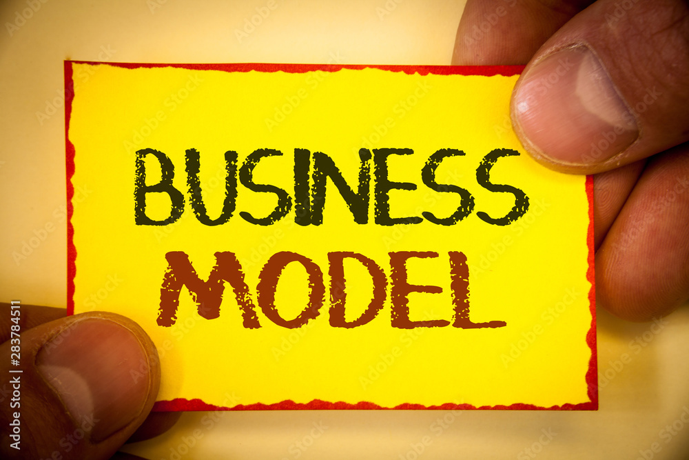 Writing note showing Business Model. Business photo showcasing ...