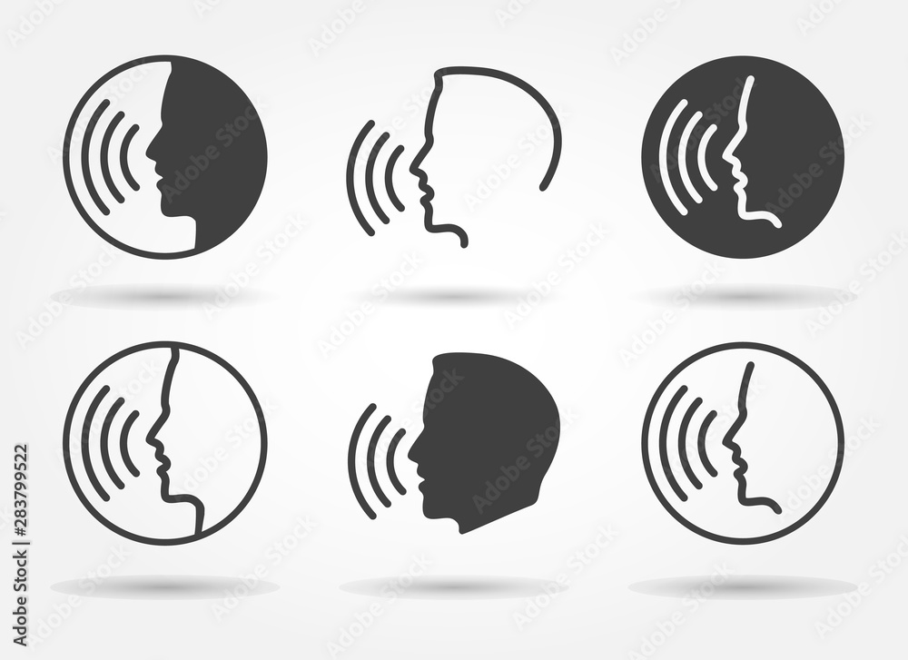 Speaking icons set Stock Vector | Adobe Stock