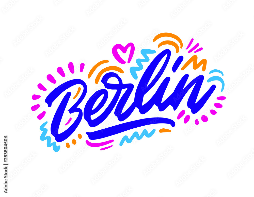 Berlin Handwritten city name.Modern Calligraphy Hand Lettering for ...