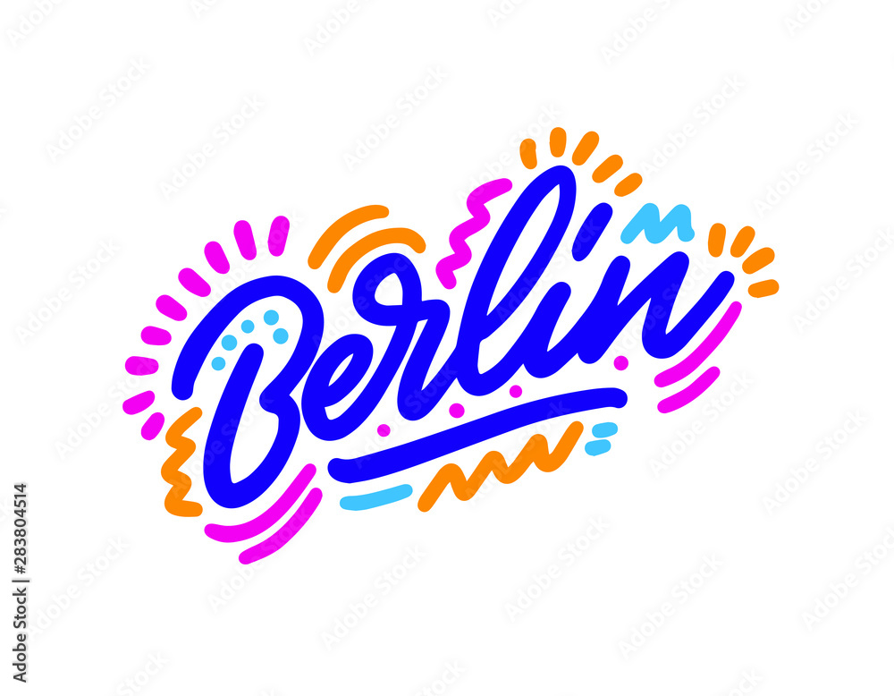 Berlin Handwritten city name.Modern Calligraphy Hand Lettering for ...