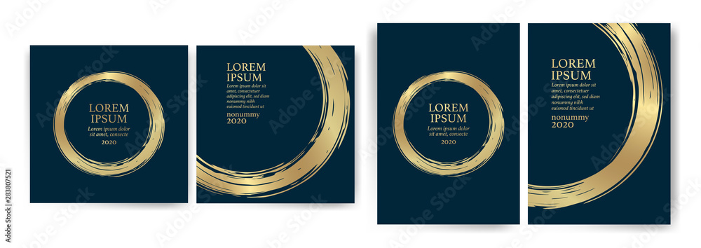 Templates with blue and gold designs. Blue and gold strokes. Idea for ...