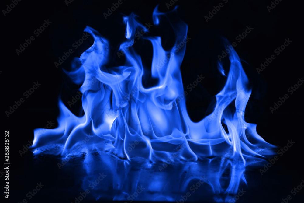 Blue Flame Black Background