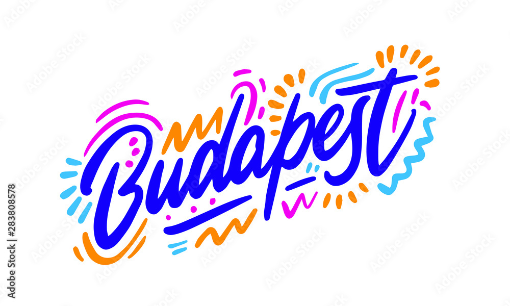 Budapest Handwritten city name.Modern Calligraphy Hand Lettering for ...