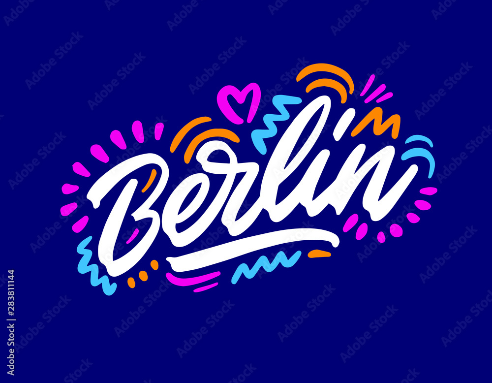 Berlin Handwritten city name.Modern Calligraphy Hand Lettering for ...