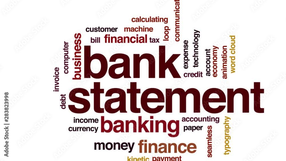 Vidéo Stock Bank statement animated word cloud. Kinetic typography ...