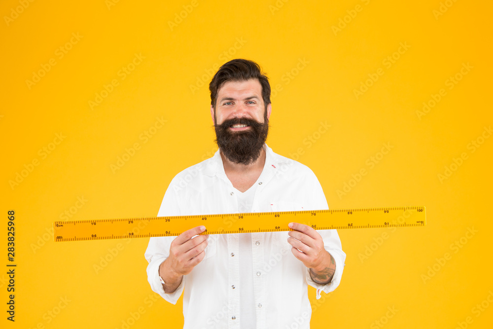 Size tall and length. Big size. Measure and control. Geometry theorem ...