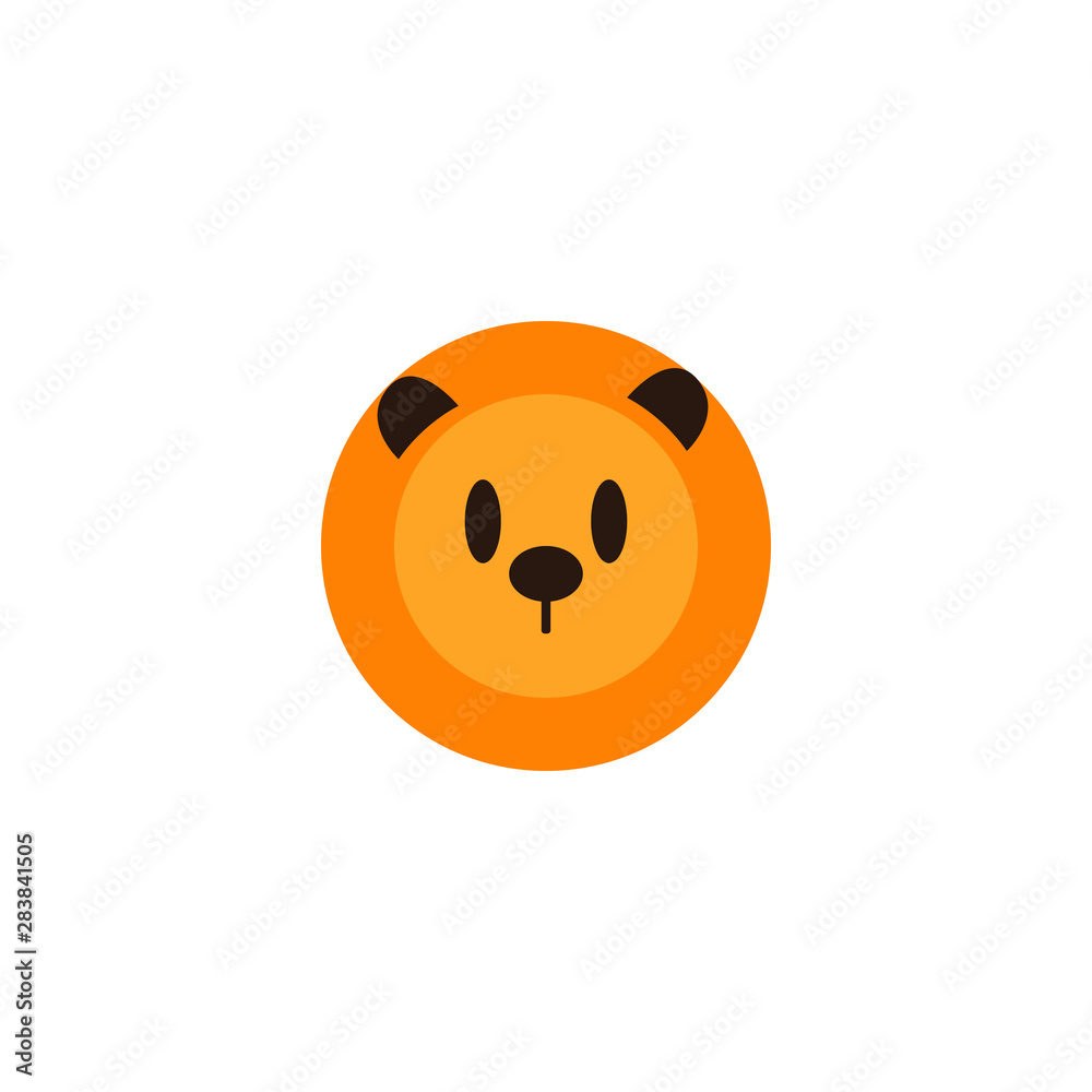 Cute Lion Face Emoticon Emoji Expression Illustration logo Stock Vector ...