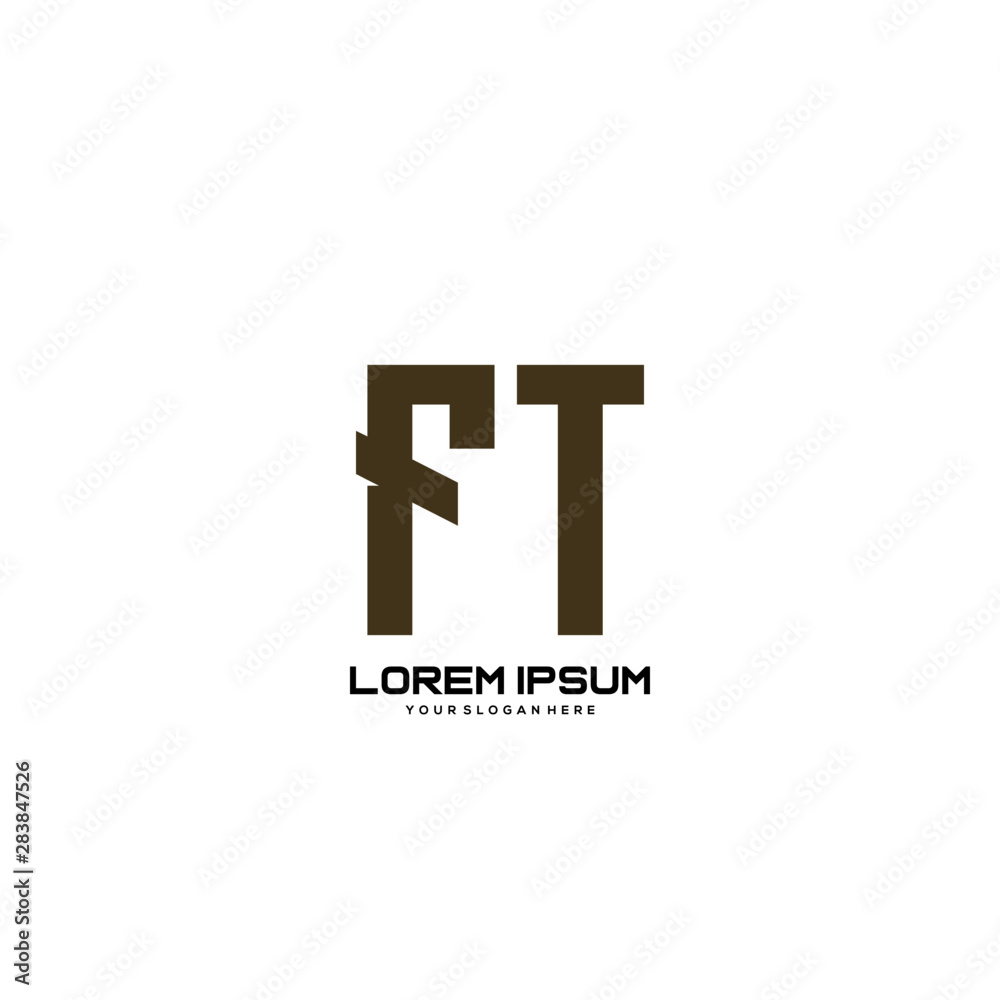 Initial letter FT minimalist art logo vector Stock Vector | Adobe Stock