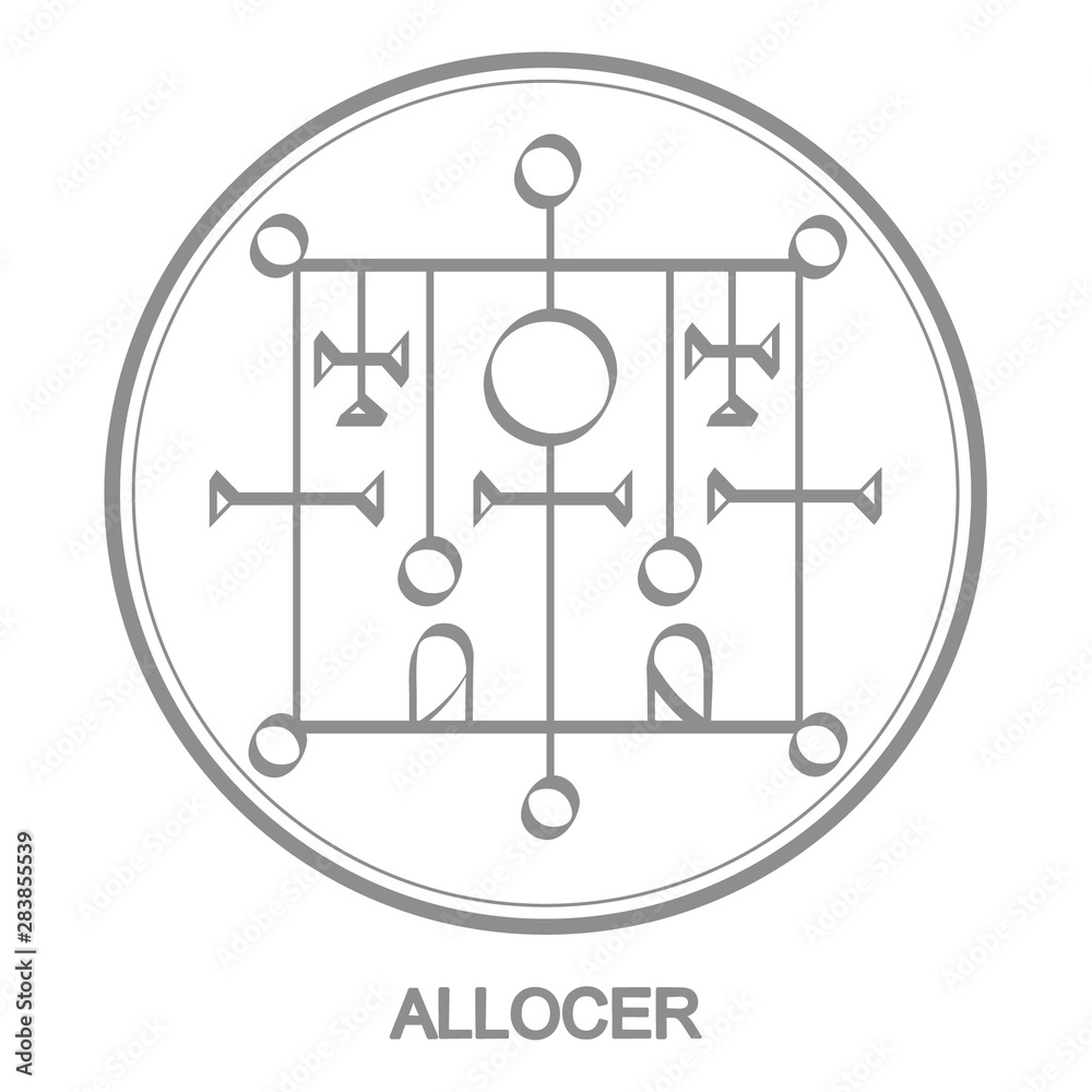 Vector icon with symbol of demon Allocer Sigil of Demon Allocer Stock ...