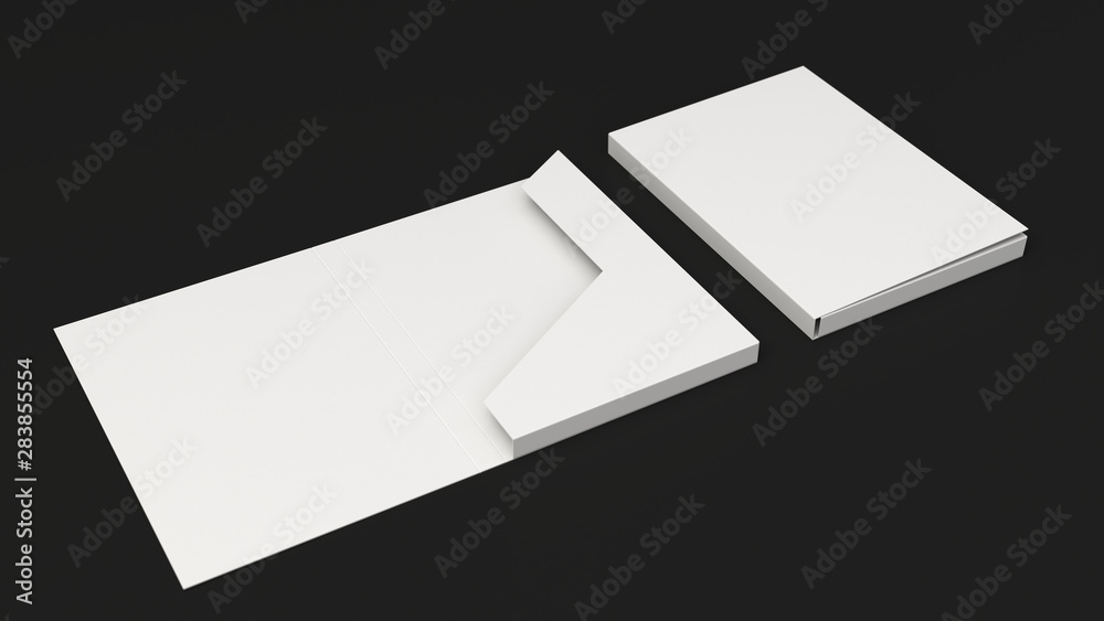 Mockup of blank white cardboard folder Stock Illustration | Adobe Stock