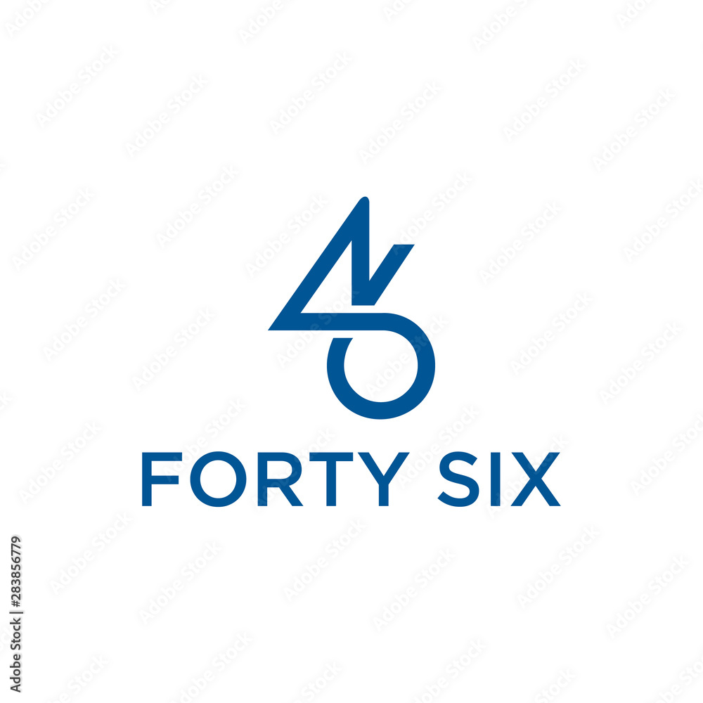 Illustration number 46 logo that looks elegant logo design เวกเตอร์ ...