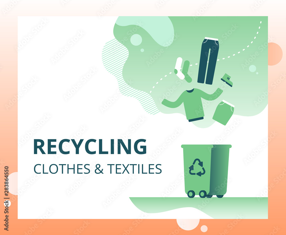 Textile waste recycling concept for landing page, template, ui, web ...