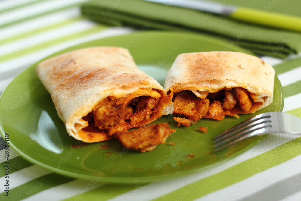 Chicken Tortilla Stock Photo | Adobe Stock