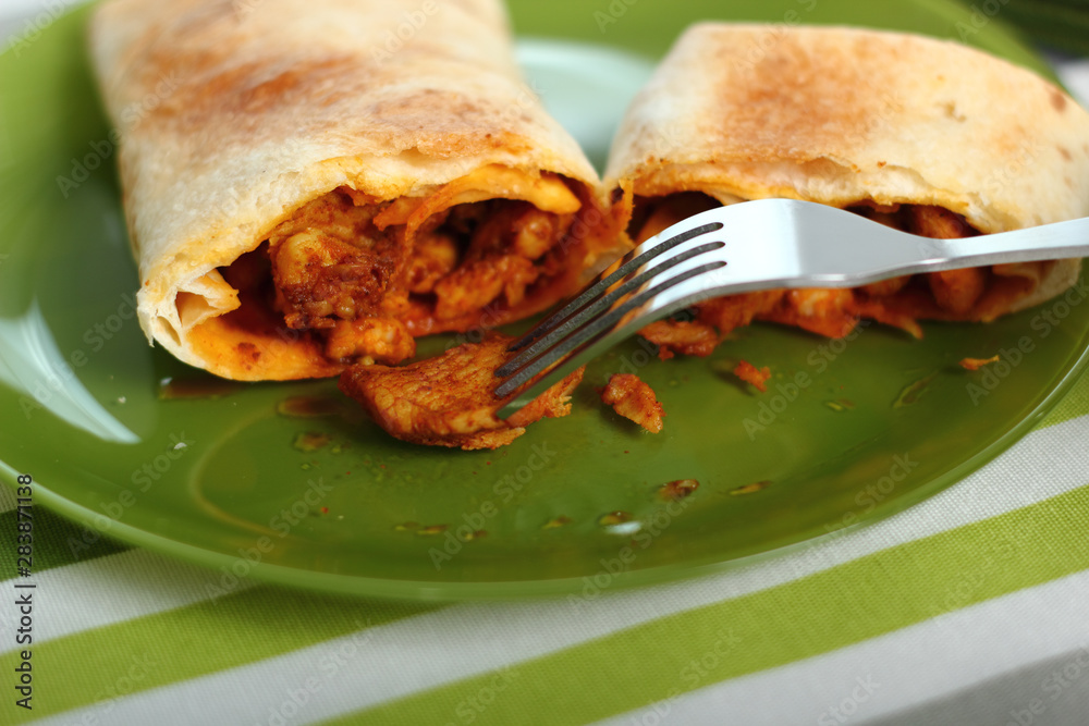 Chicken Tortilla Stock Photo | Adobe Stock