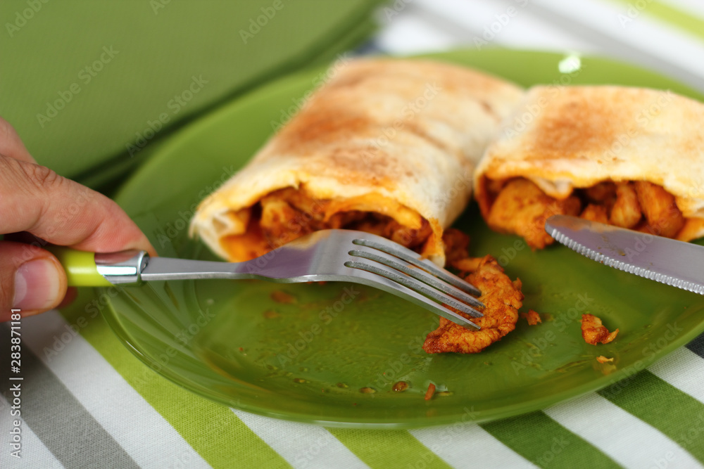 Chicken Tortilla Stock Photo | Adobe Stock