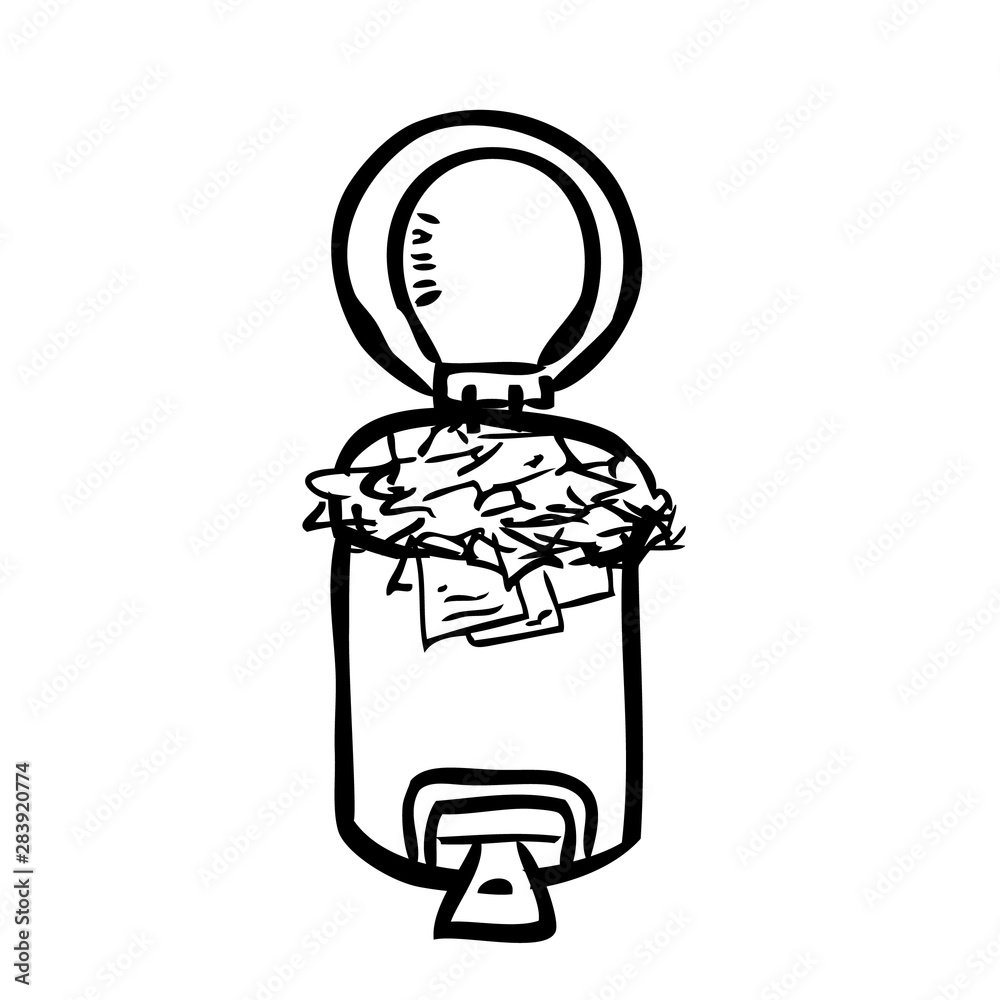 Simple Vector Outline Hand Draw Sketch, Full crumpled Paper opened ...