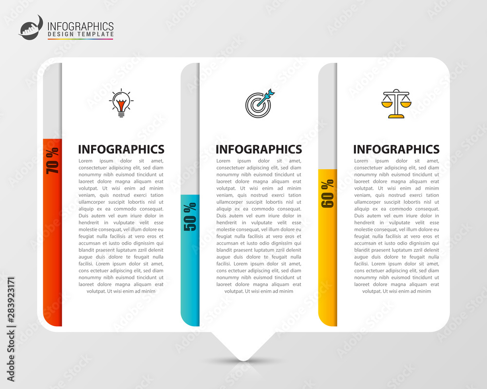 Infographic design template. Creative concept with 3 steps Stock Vector ...