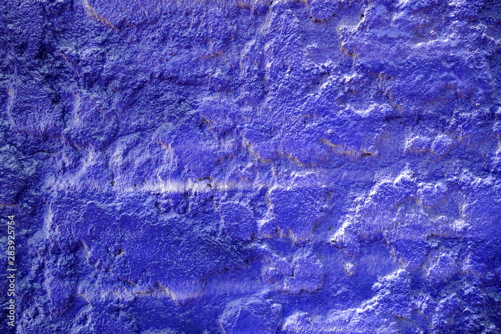 Blue Spray Painting on Stucco Wall Texture Background. Stock Photo ...