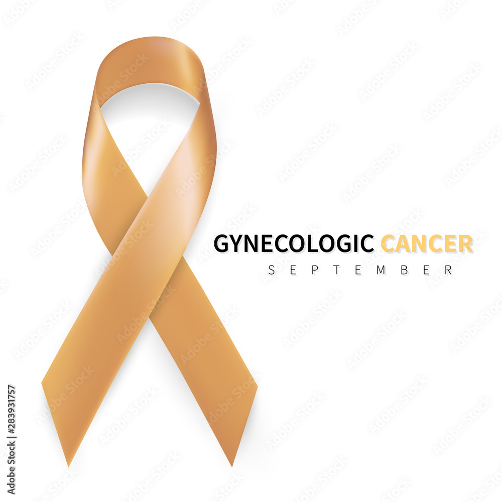 Gynecologic Cancer Awareness Month. Realistic Peach ribbon symbol ...
