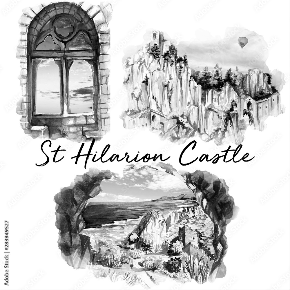 architecture, art, art illustration, background, building, city, cyprus ...