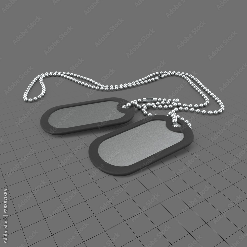 Blank dog tags Stock 3D asset | Adobe Stock