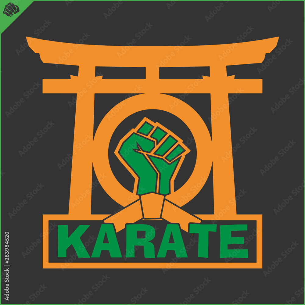 Karate emblem. Martial art creative colored simbol design. Vector, EPS ...