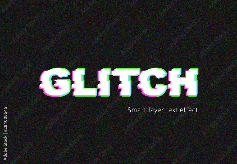 Glitch Text Effect Stock Template | Adobe Stock