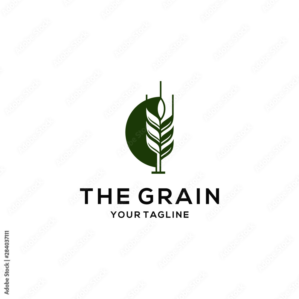 Grain Logo Design Vector Template Stock Vector | Adobe Stock