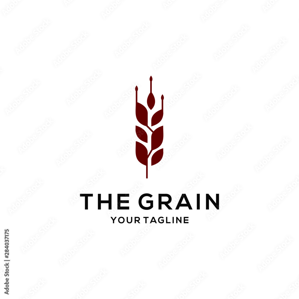 Grain Logo Design Vector Template Stock Vector | Adobe Stock