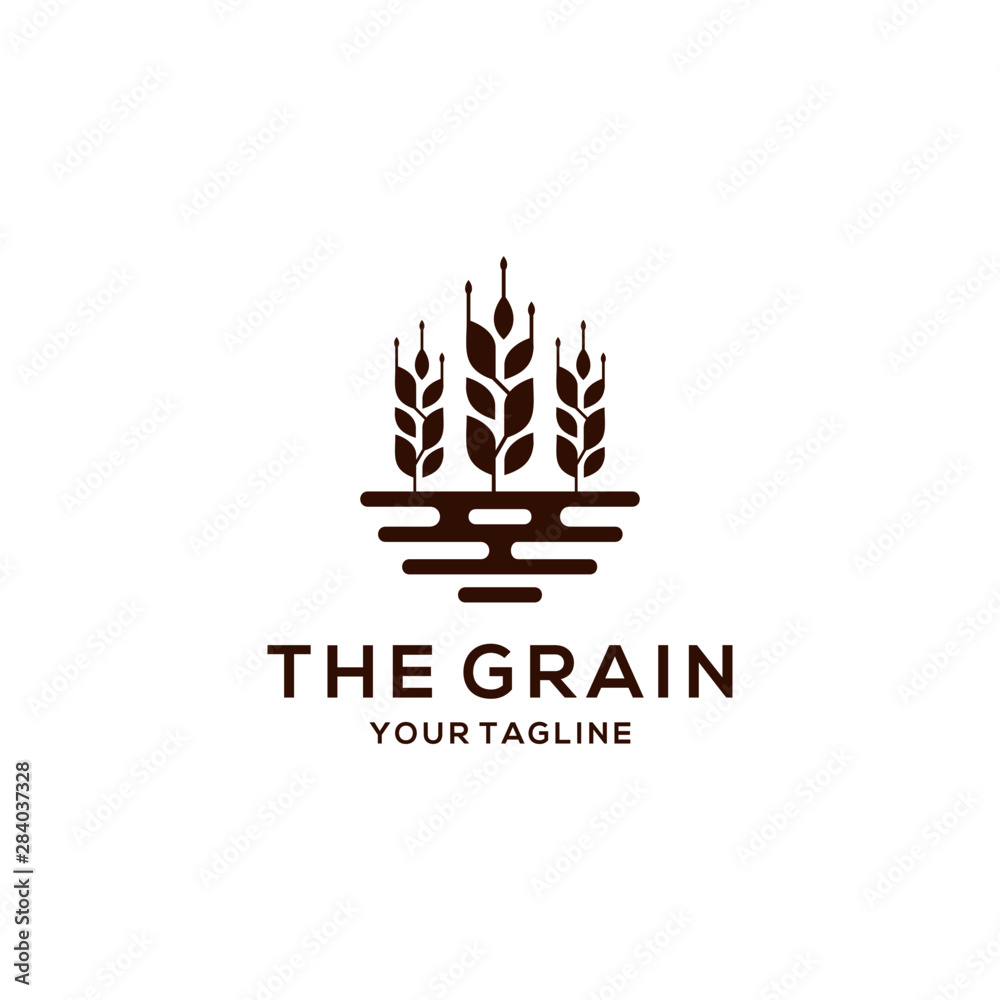 Grain Logo Design Vector Template Stock Vector | Adobe Stock