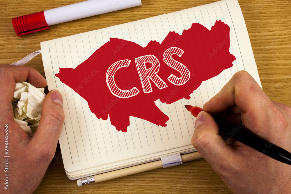 Word writing text Crs. Business concept for Common reporting standard ...