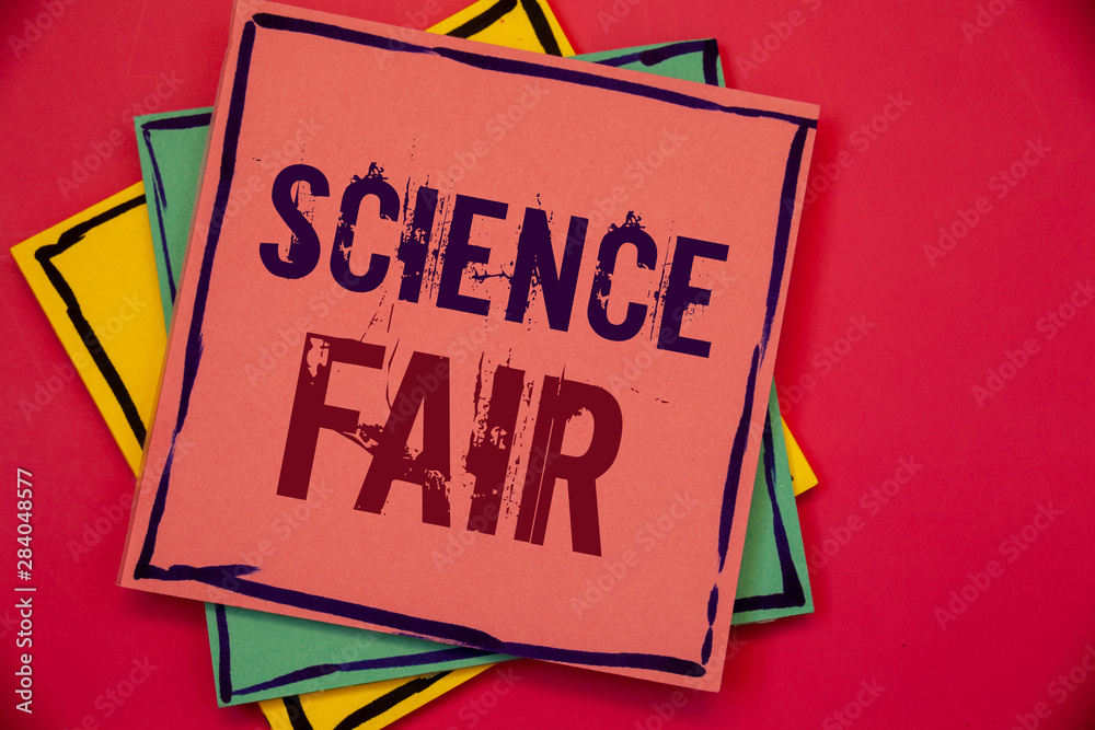 Words writing texts Science Fair. Business concept for School ...