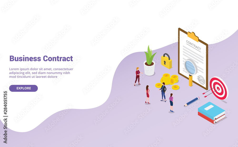 business contract agreement concept with team people with modern ...