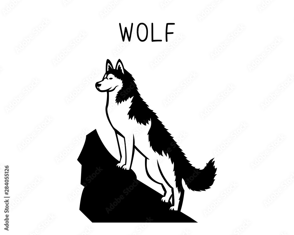 wolf vector illustration. Design can be used as tattoos, decal, stencil ...