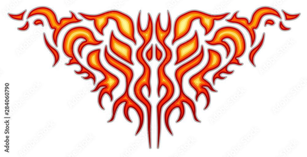 Vehicle sticker - burning flame, car and bike color vinyl decals ...