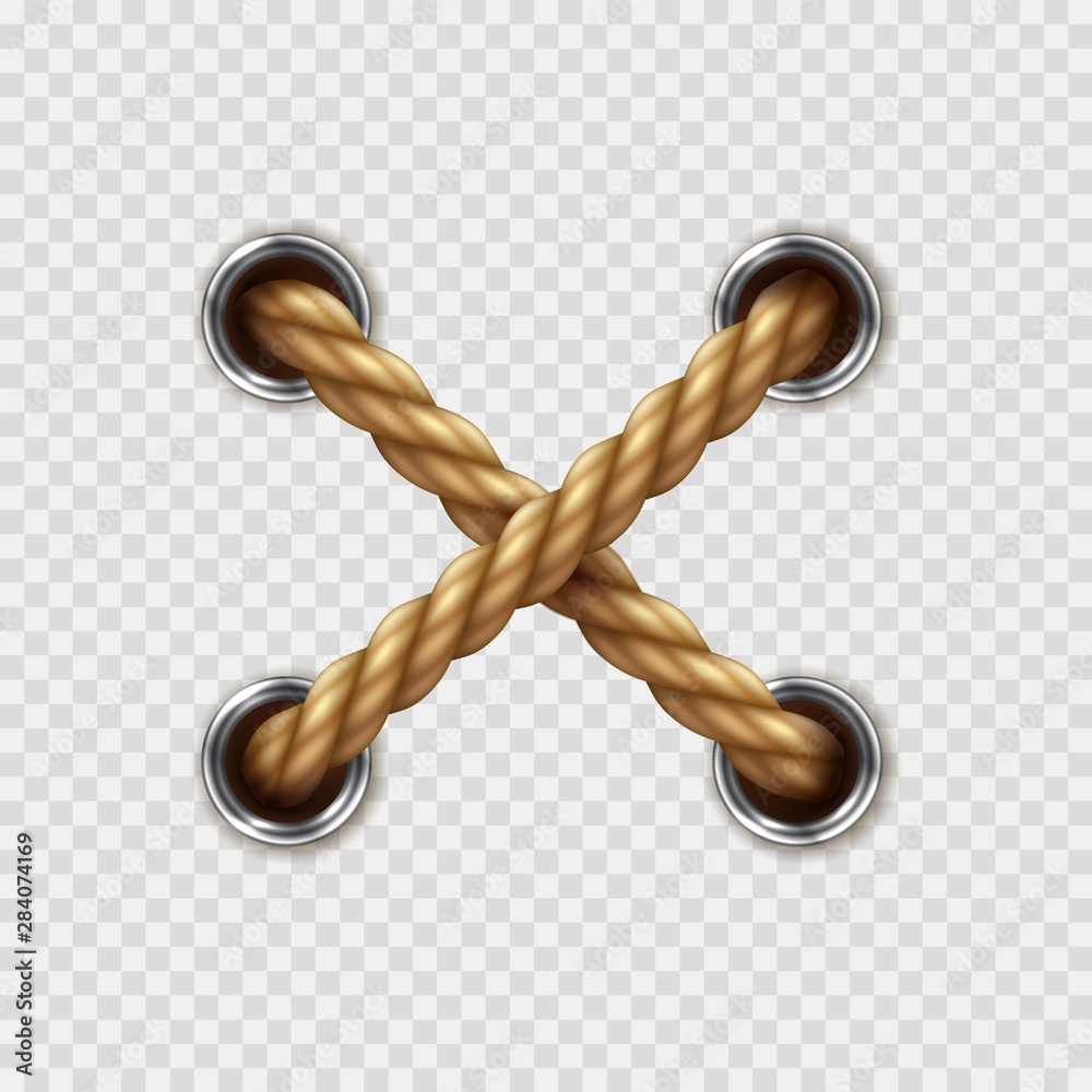 Ropes isolated on transparent background. Vector realistic texture ...